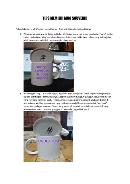 Tips memilih mug souvenir | PDF Tips memilih mug souvenir | PDF