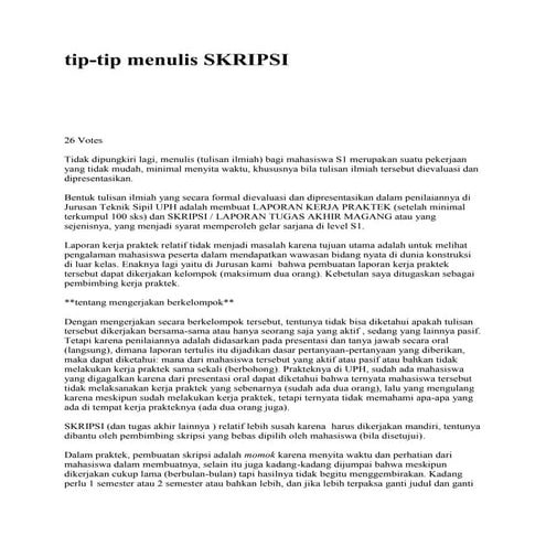 Tips menulis skripsi | PDF