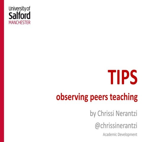Peer observation of teaching | PPTX