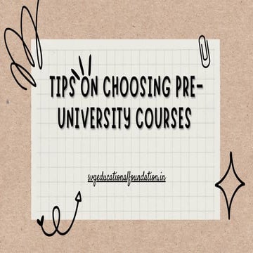 Tips on choosing pre-university courses | PDF