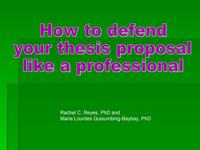 Research proposal presentation | PPTX