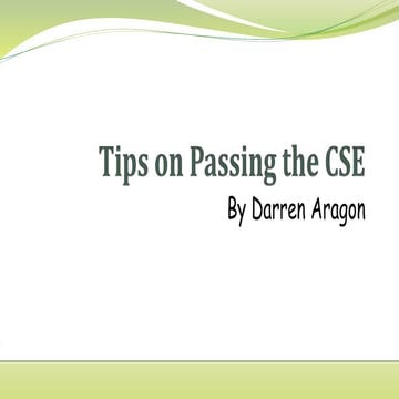 Tips on Passing the CSE.ppt