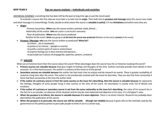 MYP Individuals and Society Criteria of assessment | PPT
