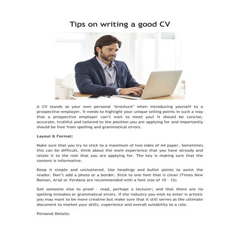Tips on writing a good cv | PDF