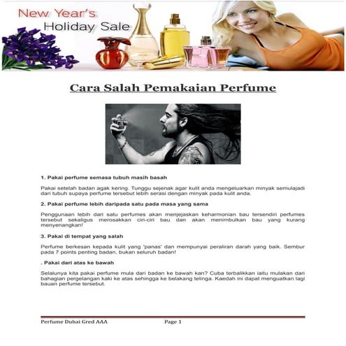 Tips pemakaian perfumes | PDF