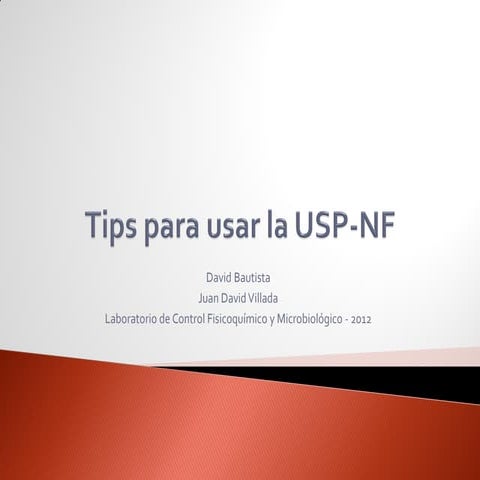 Tips para usar la USP-NF | PDF