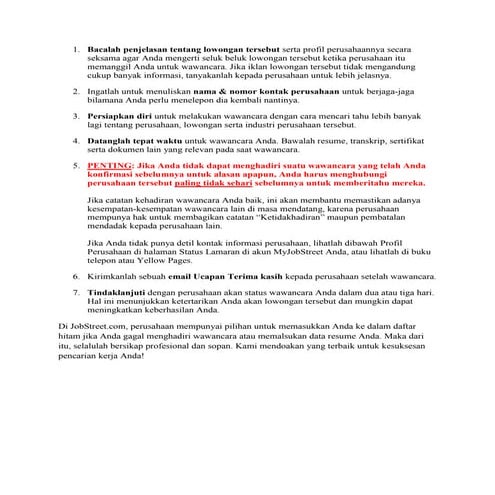 Tips pra interview | DOCX