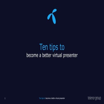 10 Tips to be an Expert Virtual Presentor | PPTX