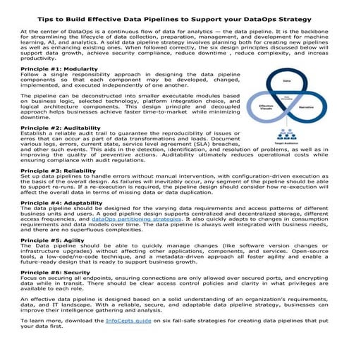 Tips To Build Effective Data Pipelines To Support Your Dataops Strategy Pdf