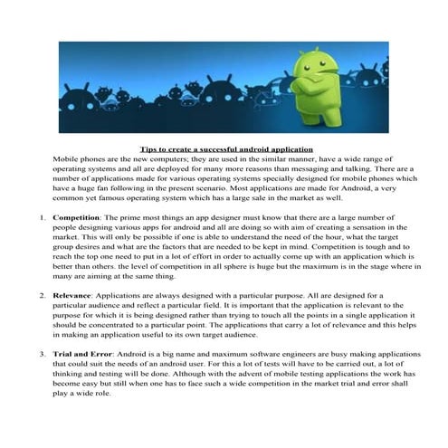 Tipstocreateasuccessfulandroidapplication | PDF