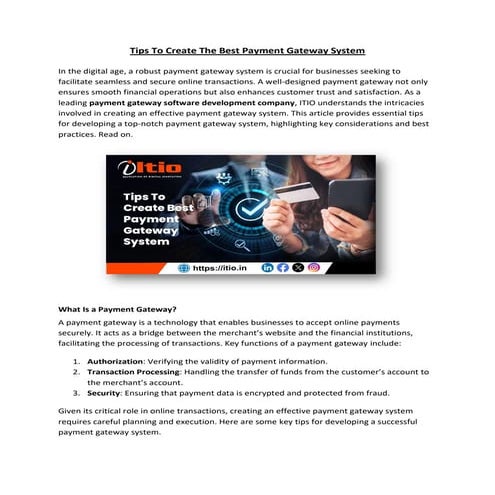 Tips To Create The Best Payment Gateway System | PDF | Internet | Computing