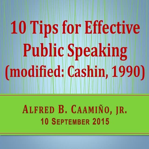 Tips to effective public speaking | PPT