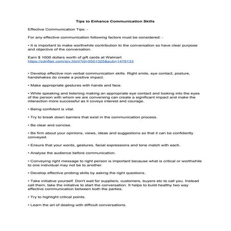 Tips to enhance communication skills | PDF | Business Administration ...