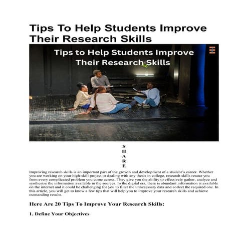20 Tips To Improve Your Research Skills | Future Education Magazine | PDF