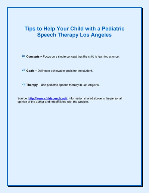 Child Speech Therapy | PDF