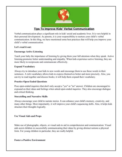 Effective communication in Early Years | PPTX | Parenting Babies and ...