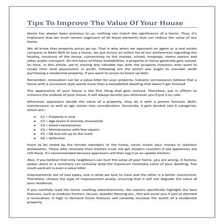 Tips to improve the value of your house | PDF