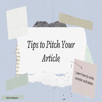 Pitch Like a Pro: Patrick Mphephu’s Tips to Pitch Your Article ...