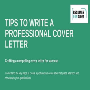 Tips to write a professional cover letter | PPTX