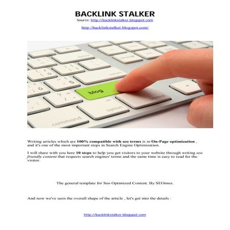 10 Tips To Write Seo Friendly Content Pdf