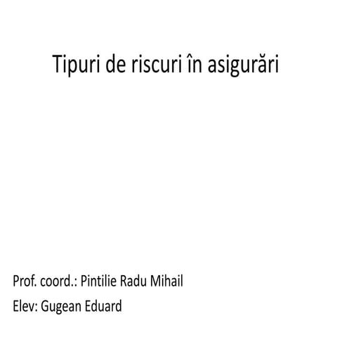 Tipuri de riscuri in asigurari | PPT