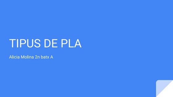 Tipus de plans | DOCX