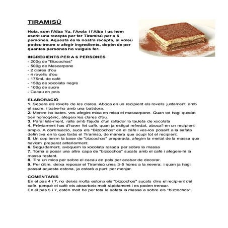 Tiramisú | PDF