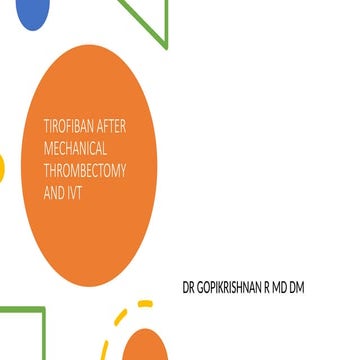 JOURNAL CLUB tirofiban infusion on acute stroke | PPTX