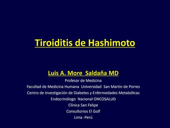 Tiroiditis de hashimoto | PPTX | Thyroid Disorders | Endocrine and ...