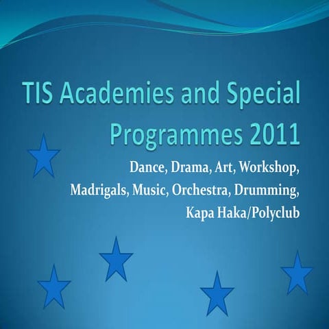 Tis academies and special programmes 2011 | PPTX
