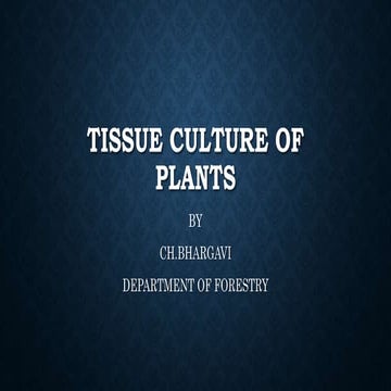 Tissue culture of plants | PPT