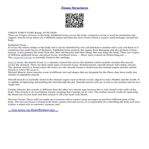 Tissue Structures | PDF