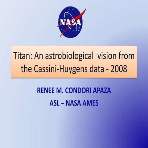 Titan an Astrobiological Vision | PPTX