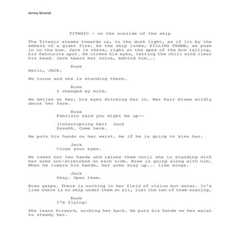 Titanic incorrect script | DOCX