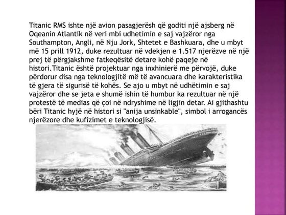 Titanic | PPTX | Cruises | Travel Type