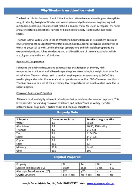 Titanium introduction | PDF