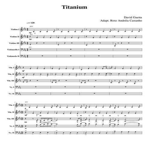 Titanium - Violinos 1,2,3 Violoncelo 1,2 | PDF