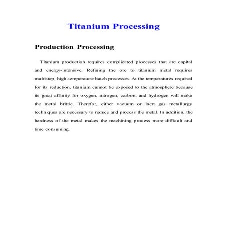 Titanium Producing Process | DOCX