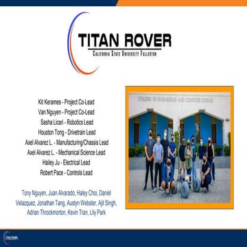 Titan Rover CDR Presentation | PPT