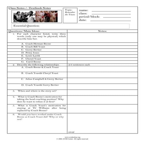 Examples Of Leadership In Remember The Titans | PDF