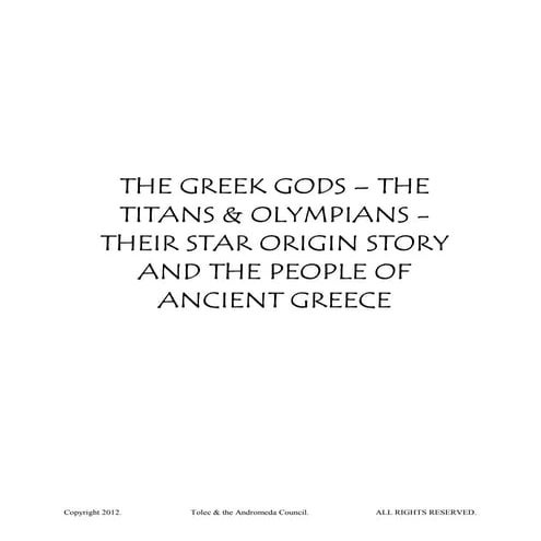 The Greek Gods. The Titans & Olympians. Their Star Origin Story & the ...
