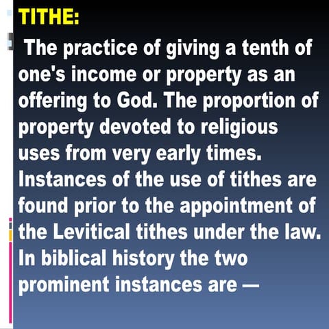 understanding tithing -theme and concept | PPT