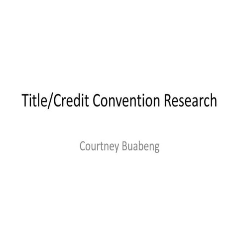 Title and credit research | PPTX