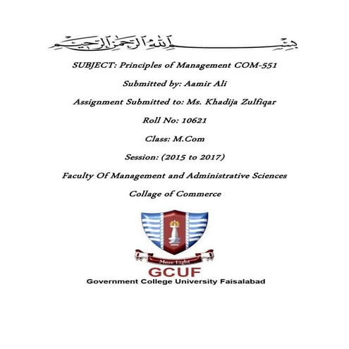 Title Page for Assignment Submission | PDF