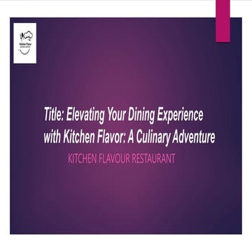 kitchen flavour | PPT