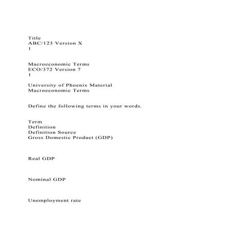 TitleABC123 Version X1Macroeconomic TermsECO372 Ve.docx