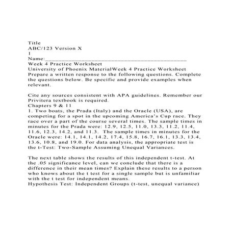Practice test ch 9 inferences from two samples | PDF