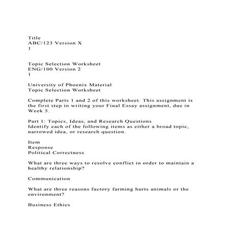 TitleABC123 Version X1Topic Selection WorksheetENG.docx