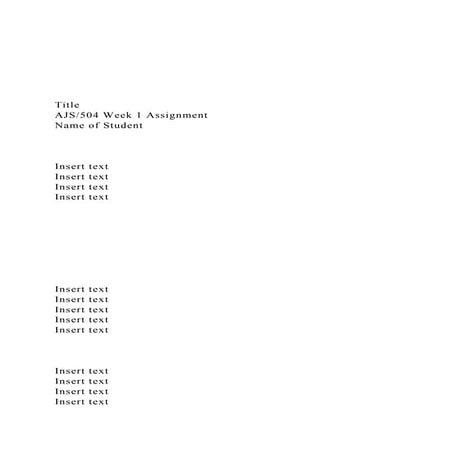 TitleAJS504 Week 1 AssignmentName of StudentI.docx