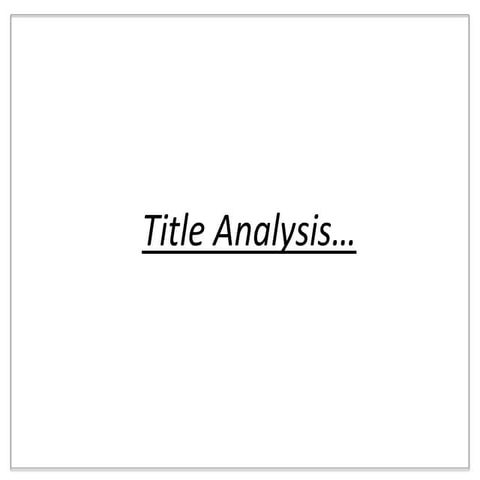 Title analysis | PPT